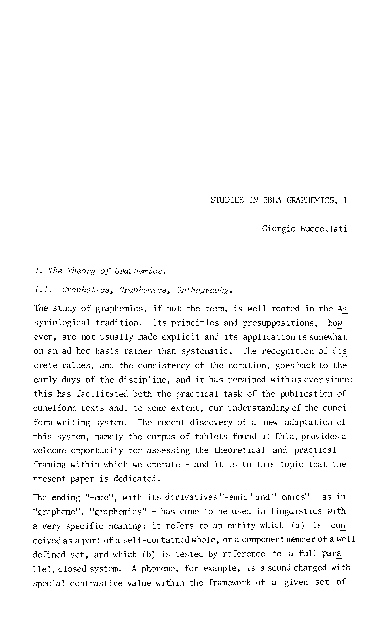 (PDF) Studies in Ebla Graphemics, 1 | Giorgio Buccellati - Academia.edu
