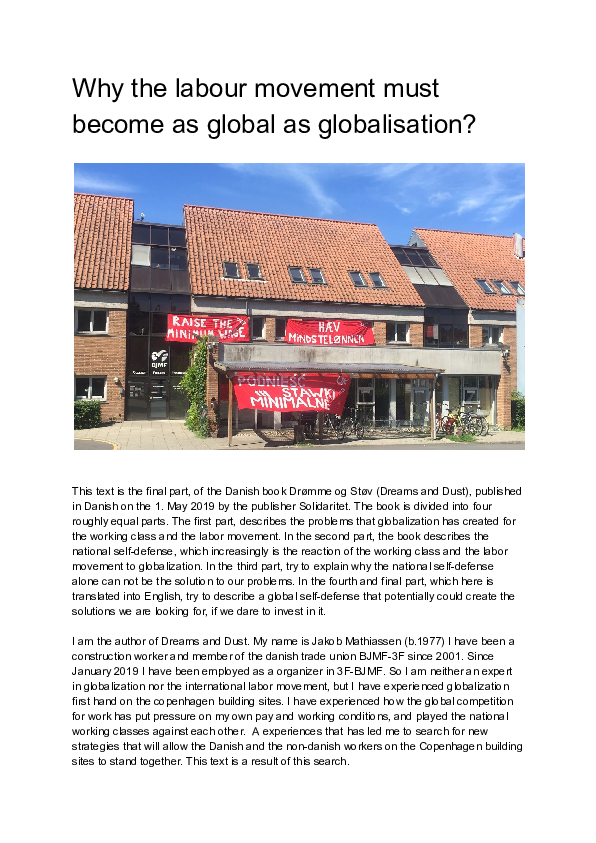 (PDF) Labour Movement in Globalization's Wake