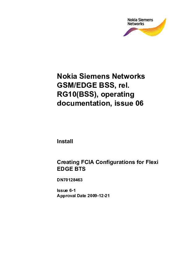 (PDF) Install Creating FCIA Configurations for Flexi EDGE BTS