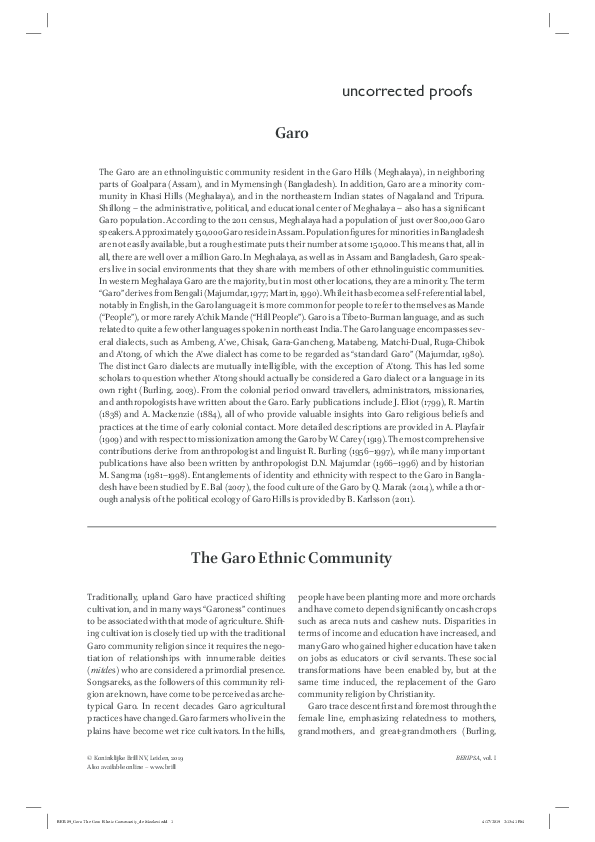(PDF) The Garo Ethnic Community