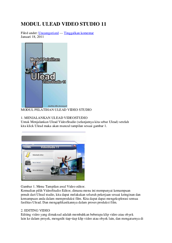 (DOC) MODUL ULEAD VIDEO STUDIO | Ardhi Solikhin - Academia.edu