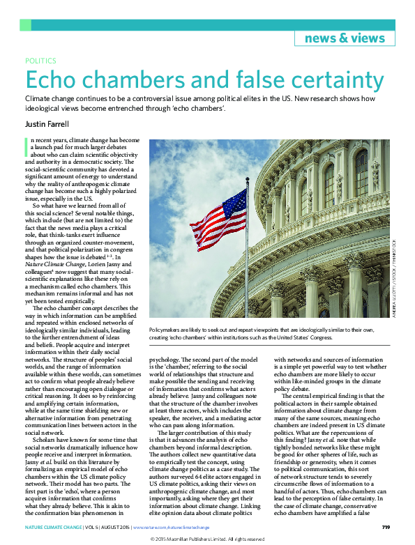 (PDF) Echo Chambers and False Certainty
