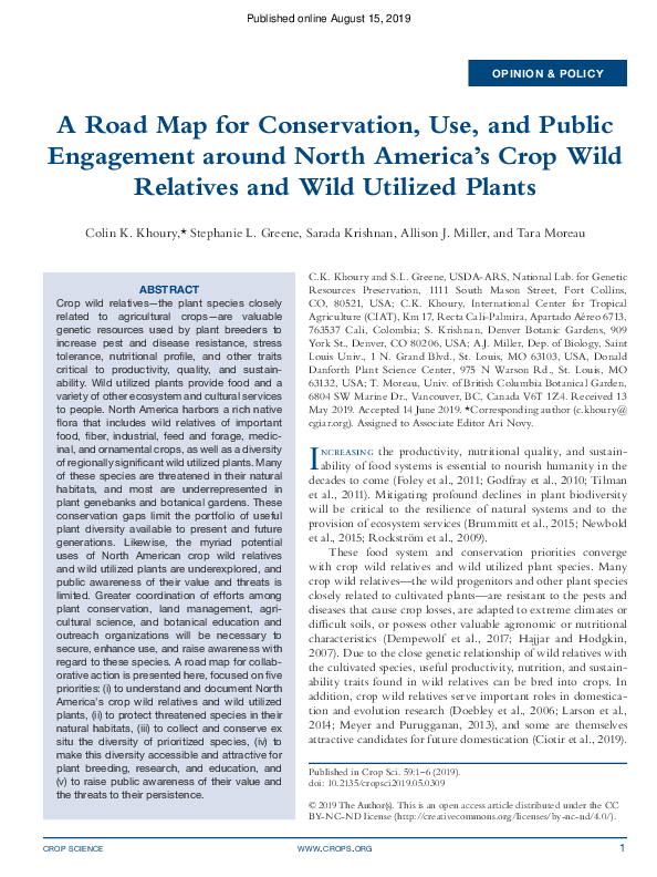 (PDF) A Road Map for Conservation, Use, and Public Engagement around ...