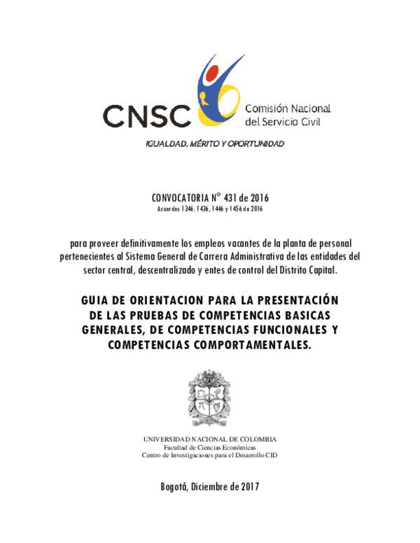 (PDF) GUIA DE ORIENTACION PARA LA PRESENTACIÓN DE LAS PRUEBAS DE ...