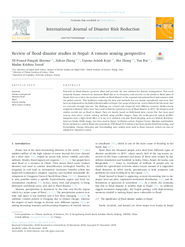 (PDF) Review of flood disaster studies in Nepal: A remote sensing ...