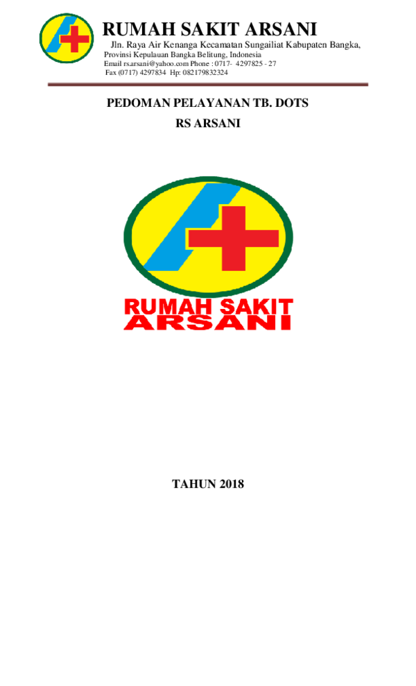 (DOC) PEDOMAN PELAYANAN TB. DOTS RS ARSANI TAHUN 2018 RUMAH SAKIT ARSANI