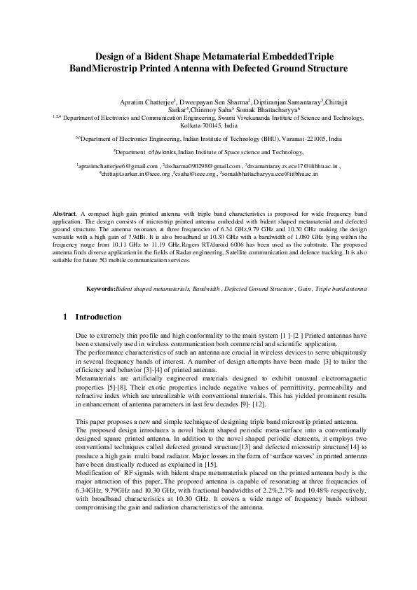 (PDF) Design of a Bident Shape Metamaterial EmbeddedTriple ...