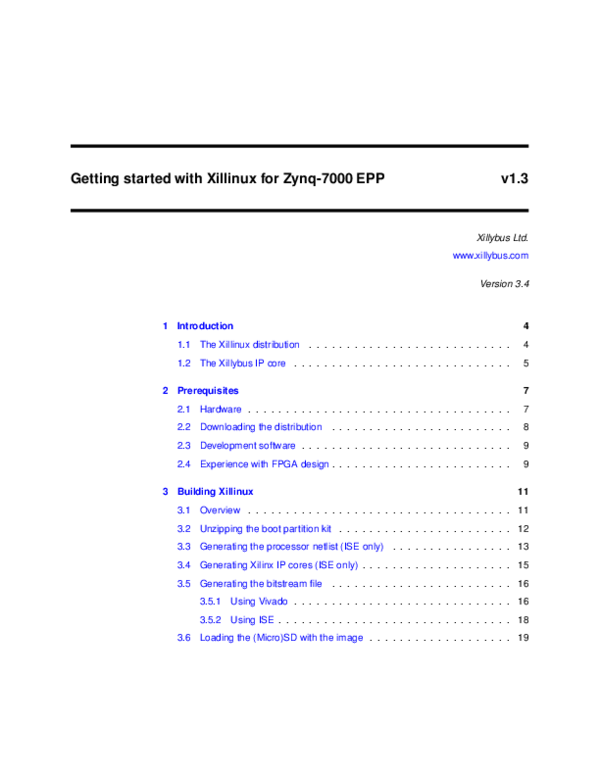 (PDF) Getting started with Xillinux for Zynq-7000 EPP