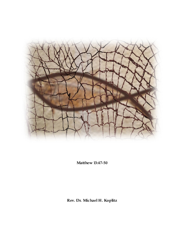 (PDF) Hebraic Analysis for Matthew 13:47-50 - Parable of the Dragnet