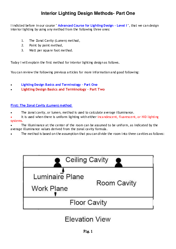 (DOC) Interior Lighting Design Methods