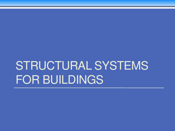 (PDF) STRUCTURAL SYSTEMS FOR BUILDINGS