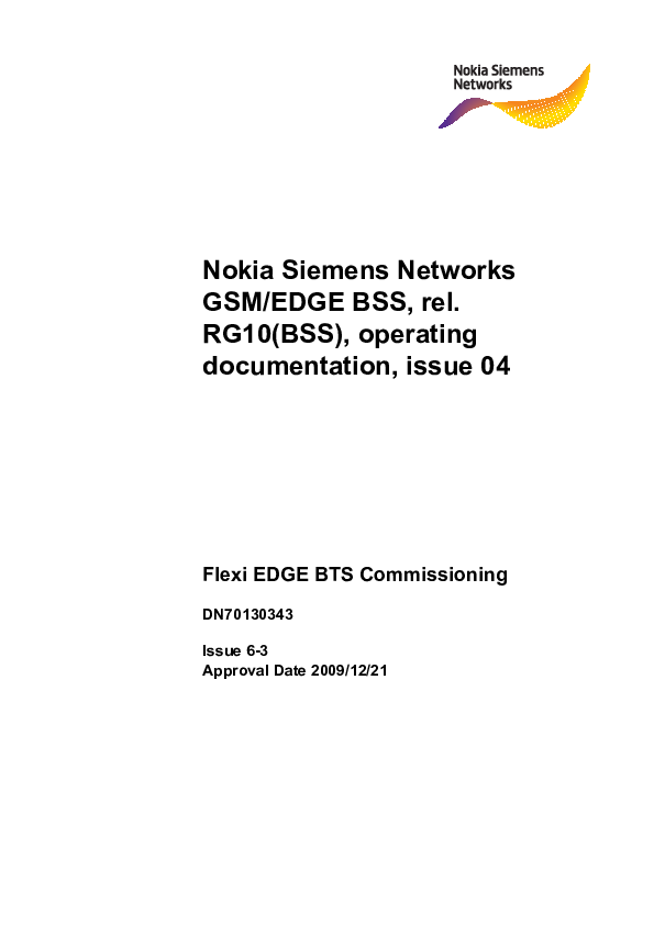 (PDF) Flexi EDGE BTS Comissioning dn