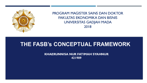 (PPT) The FASB's Conceptual Framework