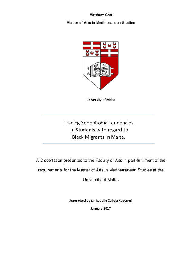 Matthew Gatt Master of Arts in Mediterranean Studies: Tracing ...