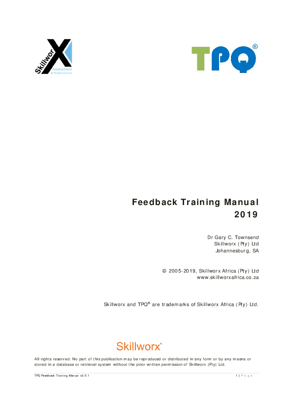 (PDF) TPQ Feedback Training Manual - Revised