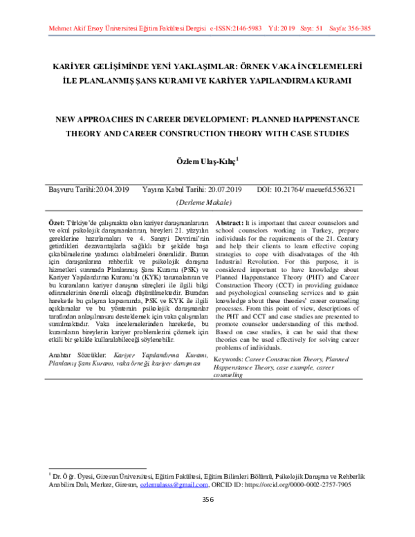 (PDF) Facilitating Narrative Change in Career Construction Counseling ...