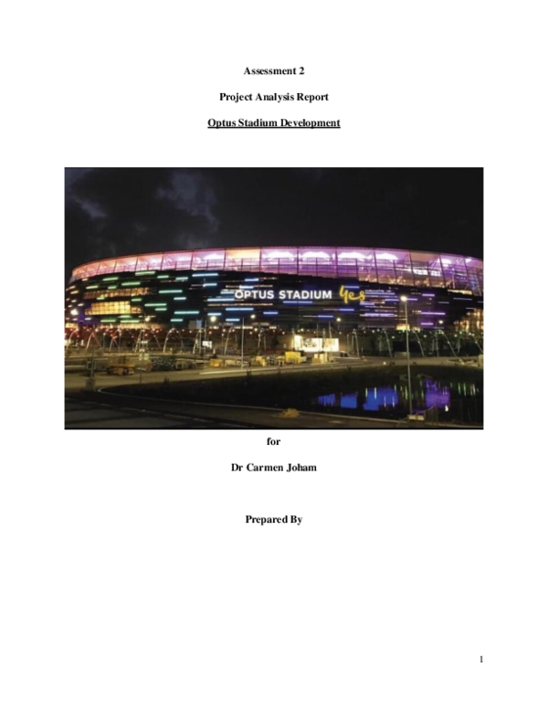 (DOC) Project Analysis Report Optus Stadium