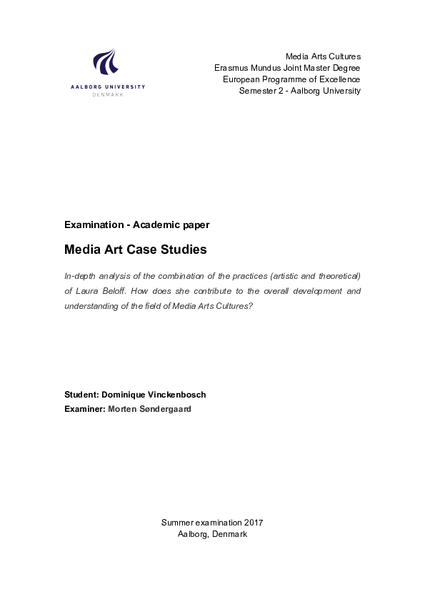 (PDF) Media Art Case Studies: In-depth analysis of the combination of ...