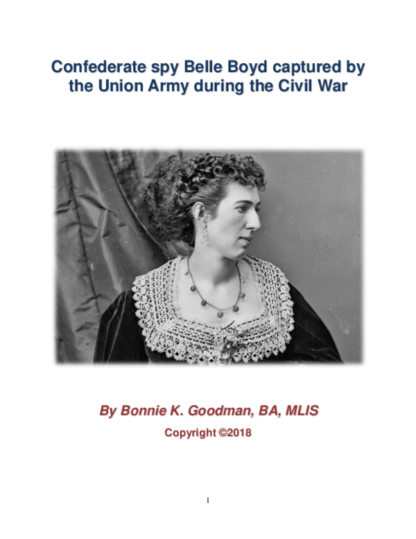 (PDF) Confederate spy Belle Boyd captured by the Union army