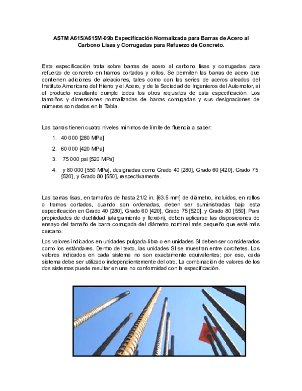 (DOC) ASTM A615/A615M-09b Especificación Normalizada para Barras de ...