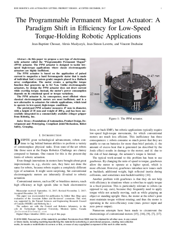 (PDF) The Programmable Permanent Magnet Actuator: A Paradigm Shift in ...