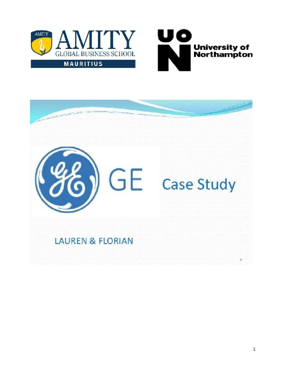 (DOC) Competitive Strategy & Innovation (Case study on General Electric)