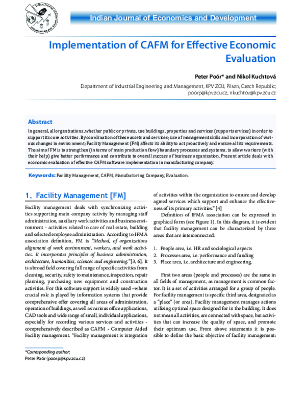 (PDF) Implementation of CAFM for Effective Economic Evaluation