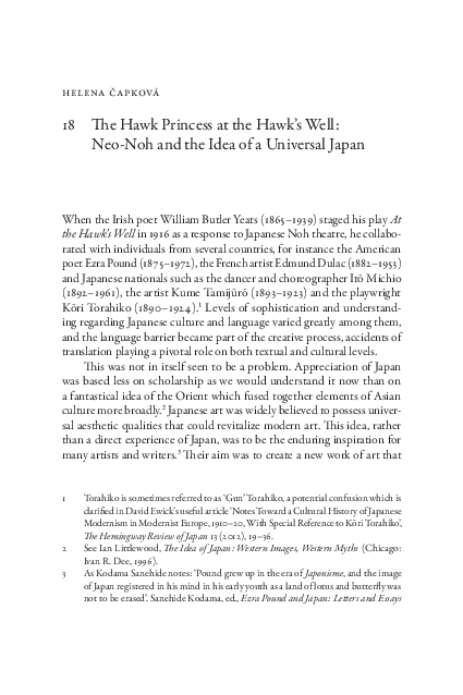 (PDF) The Hawk Princess at the Hawk’s Well: Neo-Noh and the Idea of a ...