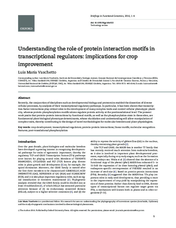 (PDF) Understanding the role of protein interaction motifs in ...
