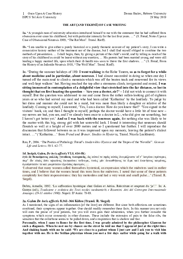 (PDF) Once Upon A Case History