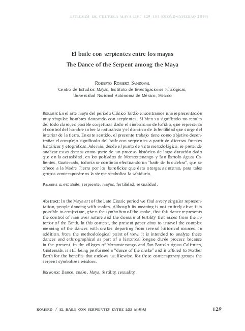 (PDF) El baile con serpientes entre los mayas The Dance of the Serpent ...