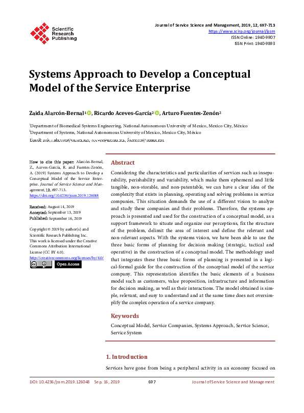 (PDF) Journal of Service Science and Management