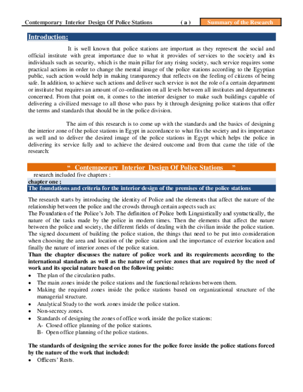 (PDF) Contemporary Interior Design Of Police Stations