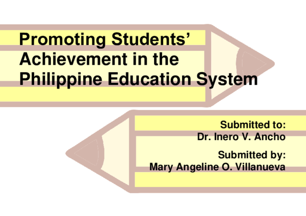 (DOC) Promoting Students' Achievement in the Philippine Education System