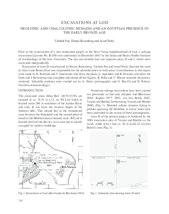 (PDF) EXCAVATIONS AT LOD NEOLITHIC AND CHALCOL