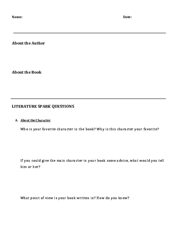 (DOC) Literature Texts Guide Questions