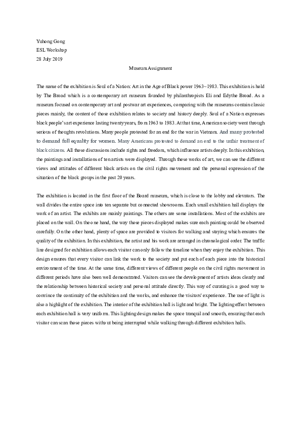 (DOC) Museum assignment