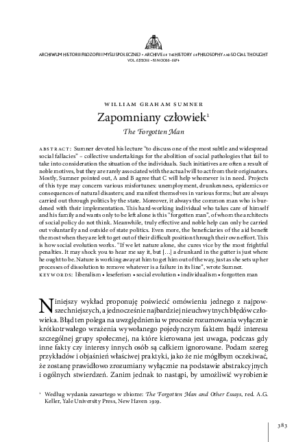 (PDF) W.G. Sumner - Zapomniany człowiek (tłumaczenie; pełne)