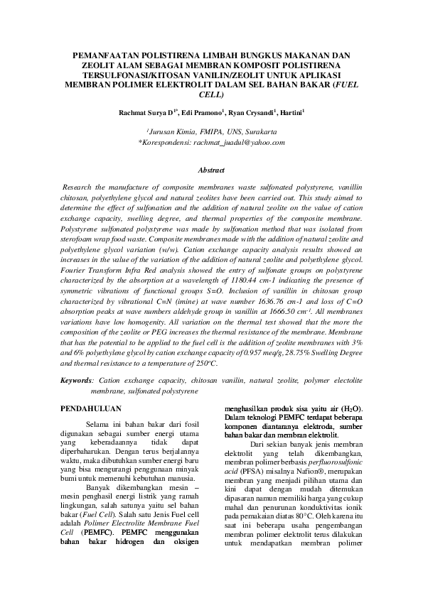 (PDF) MEMBRAN POLIMER ELEKTROLIT DALAM SEL BAHAN BAKAR (FUEL CELL