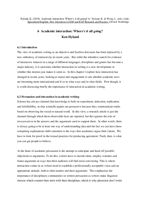 (DOC) Academic interaction: Where’s it all going?