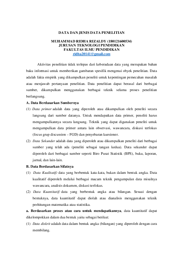 (DOC) Tipe data penelitian