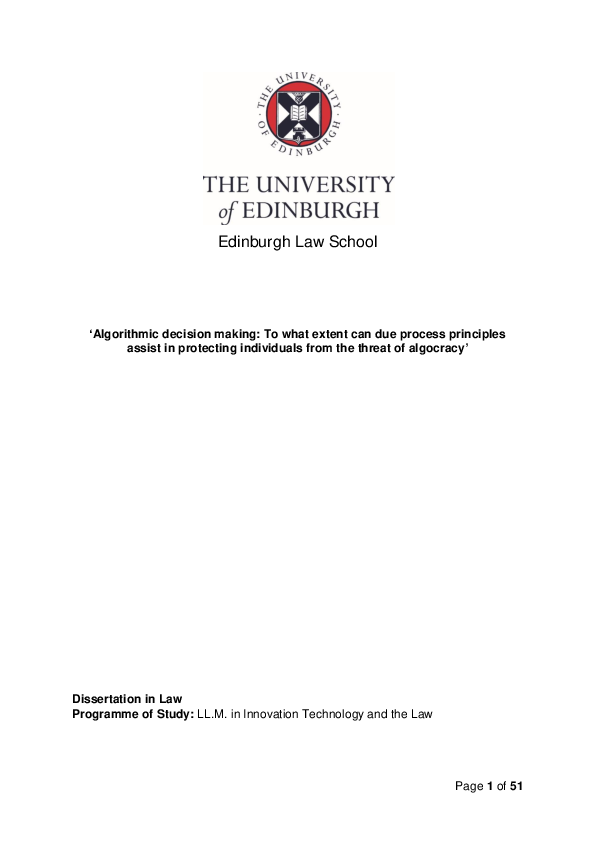 (DOC) Algorithmic decision making: To what extent can due process ...