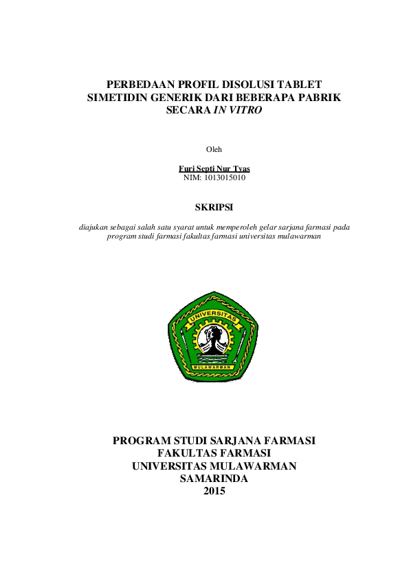 (PDF) PERBEDAAN PROFIL DISOLUSI TABLET SIMETIDIN GENERIK DARI BEBERAPA ...