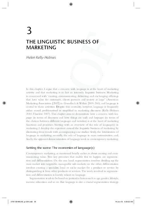 (PDF) THE LINGUISTIC BUSINESS OF MARKETING