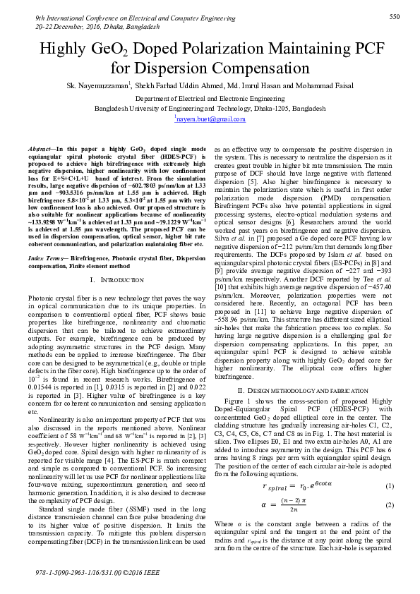 (PDF) Highly GeO 2 Doped Polarization Maintaining PCF for Dispersion ...
