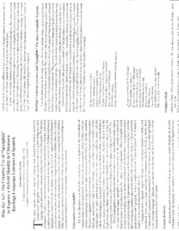 (PDF) Who Soy Yo?: The Creative Use of “Spanglish” to Express a Hybrid ...