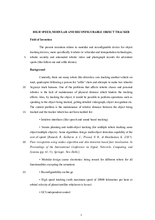 (PDF) HIGH SPEED, MODULAR AND RECONFIGURABLE OBJECT TRACKER