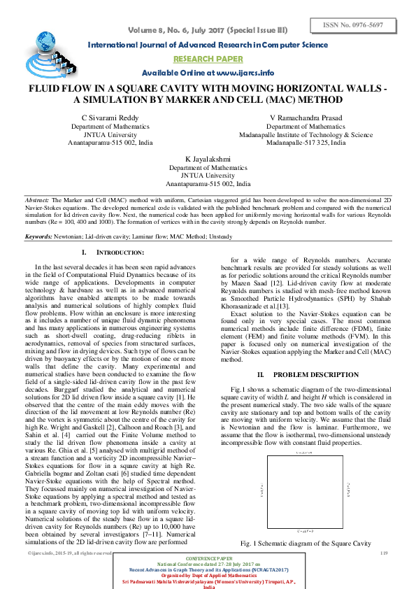 (PDF) FLUID FLOW IN A SQUARE CAVITY WITH MOVING HORIZONTAL WALLS - A ...