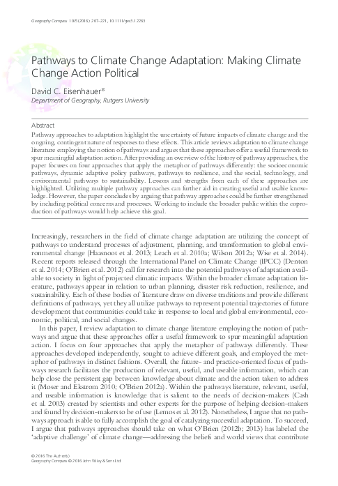 (PDF) Pathways to Climate Change Adaptation: Making Climate Change ...