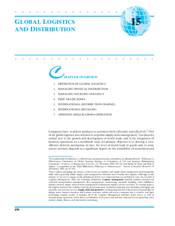 (PDF) GLOBAL LOGISTICS AND DISTRIBUTION CHAPTEROVERVI EW
